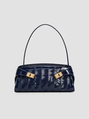 FERRAGAMO Hug Whispers Patent Leather East-west Shoulder Bag