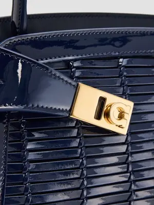FERRAGAMO Hug Whispers Patent Leather East-west Shoulder Bag