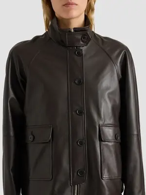 Proenza Schouler White Label Gio Leather Stand-collar Jacket