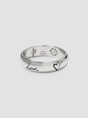 Gucci Blind For Love Sterling Band Ring