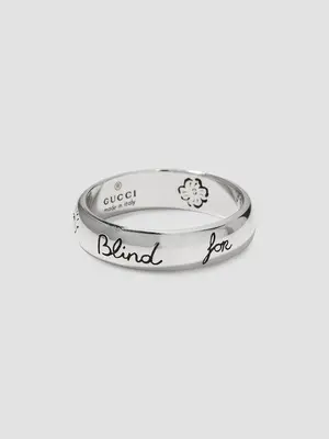 Gucci Blind For Love Sterling Band Ring - Silver