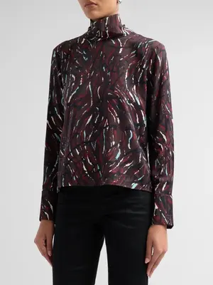 Proenza Schouler White Label Ansel Printed Twill Top