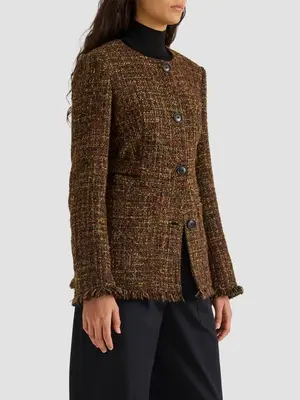 Proenza Schouler White Label Aurelia Tweed Collarless Jacket