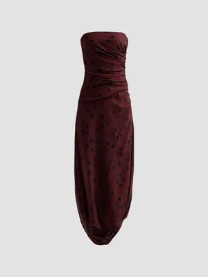 Proenza Schouler Nayara Polka Dot Jersey Maxi Dress - Espresso Multi