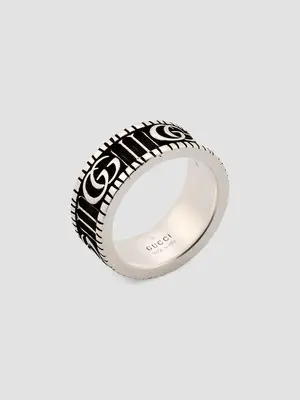Gucci Gg Marmont Band Ring In Aged 8mm