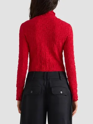 Proenza Schouler White Label Harriet Stretch Jacquard Turtleneck Top