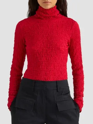 Proenza Schouler White Label Harriet Stretch Jacquard Turtleneck Top