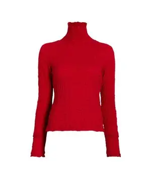 Proenza Schouler White Label Harriet Stretch Jacquard Turtleneck Top - Red