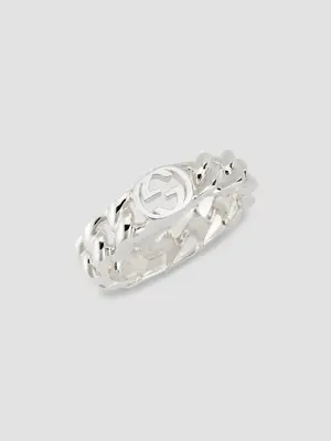 Gucci Interlocking Gg Sterling Ring - Silver