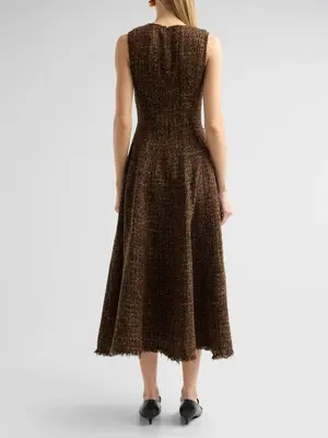 Proenza Schouler White Label Beatrix Textured Tweed Midi Dress