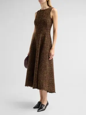 Proenza Schouler White Label Beatrix Textured Tweed Midi Dress