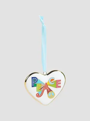 Jonathan Adler Peace & Love Porcelain Heart Ornat