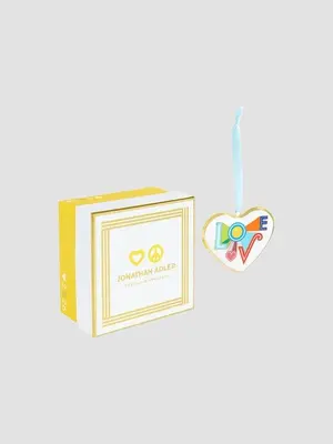 Jonathan Adler Peace & Love Porcelain Heart Ornat
