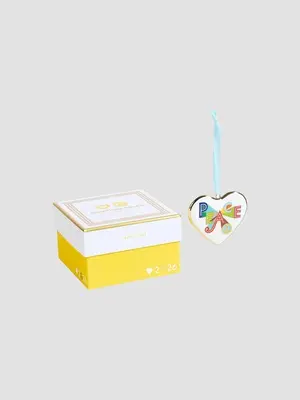 Jonathan Adler Peace & Love Porcelain Heart Ornat