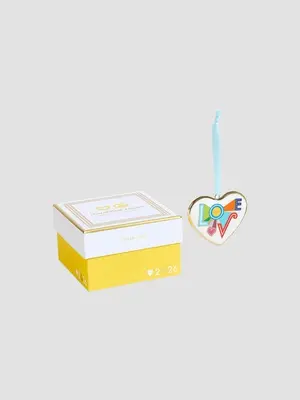 Jonathan Adler Peace & Love Porcelain Heart Ornat