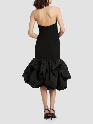 Mac Duggal Ieena Crepe Strapless Bubble-hem Midi-dress