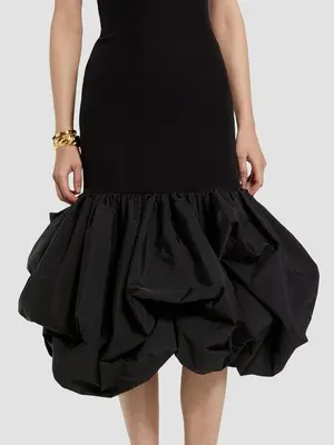 Mac Duggal Ieena Crepe Strapless Bubble-hem Midi-dress