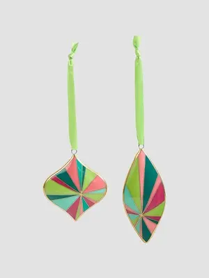 Jonathan Adler Holiday 2-piece Naughty & Nice Porcelain Ornats Set