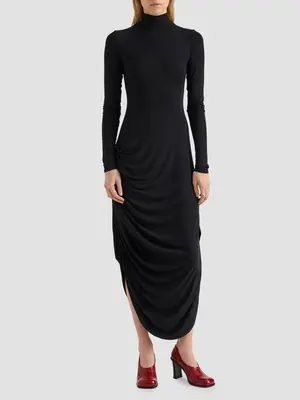 Proenza Schouler White Label Imogen Ruched Stretch-jersey Midi Dress - Black