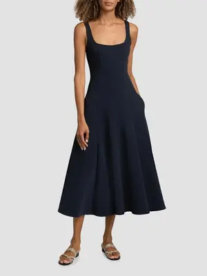 Vince Square Neck Seamed Midi-dress - Eclipse