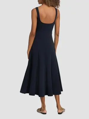 Vince Square Neck Seamed Midi-dress - Eclipse