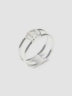 Gucci Interlocking-g Sterling Open Ring - Silver