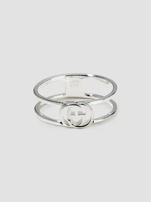 Gucci Interlocking-g Sterling Open Ring