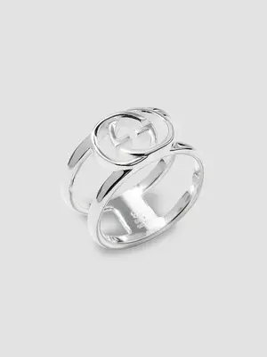 Gucci Interlocking-g Sterling Open Ring - Silver