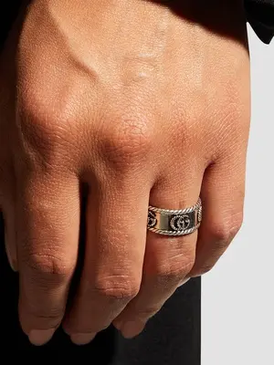 Gucci Gg Marmont Cabled Sterling Band Ring