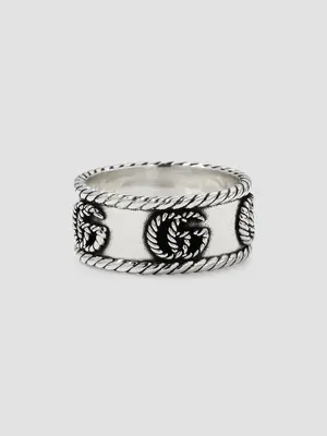 Gucci Gg Marmont Cabled Sterling Band Ring