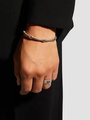 Gucci Gg Marmont Cabled Sterling Band Ring