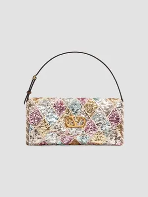 Valentino Garavani Vain Soft Small Top Handle Bag With Rhombelle Embroidery