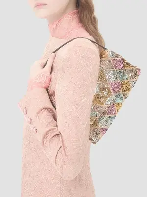 Valentino Garavani Vain Soft Small Top Handle Bag With Rhombelle Embroidery