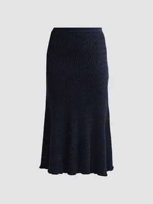 Proenza Schouler White Label Magnolia Cable-knit Midi Skirt - Navy