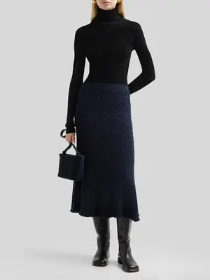 Proenza Schouler White Label Magnolia Cable-knit Midi Skirt