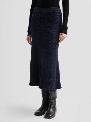 Proenza Schouler White Label Magnolia Cable-knit Midi Skirt