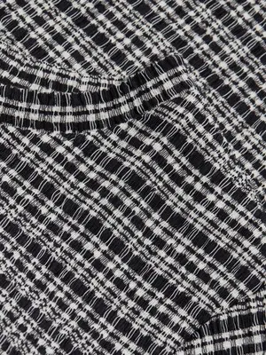 Vince Textured Gingham Cotton-blend Top
