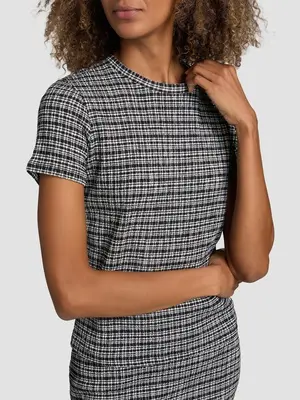 Vince Textured Gingham Cotton-blend Top