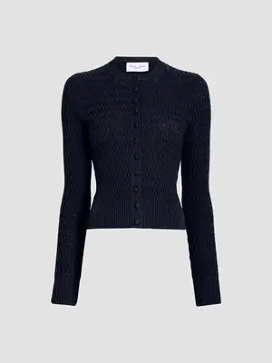 Proenza Schouler White Label Marci Cable-knit Crewneck Cardigan