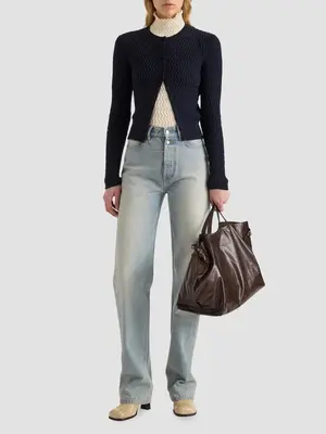 Proenza Schouler White Label Marci Cable-knit Crewneck Cardigan
