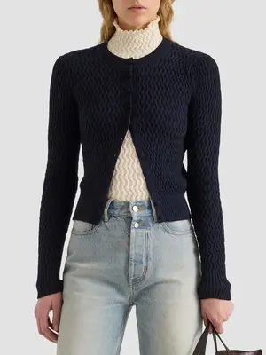 Proenza Schouler White Label Marci Cable-knit Crewneck Cardigan