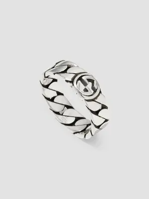 Gucci Interlocking-g Sterling Fixed Chain Ring