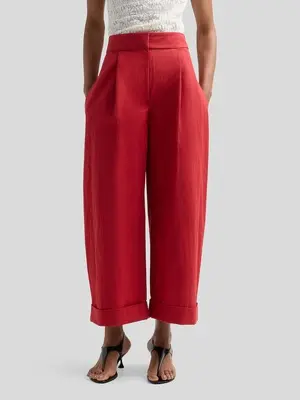 Proenza Schouler White Label Talla Cotton-blend Wide-leg Pants - Brick