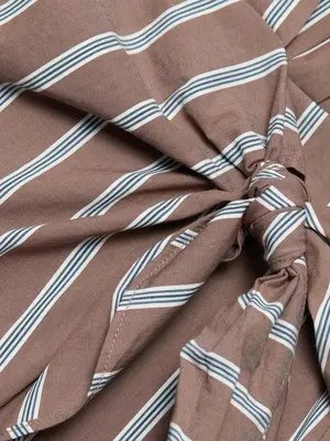 Vince Striped Cotton Wrap Minidress