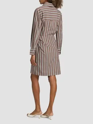 Vince Striped Cotton Wrap Minidress