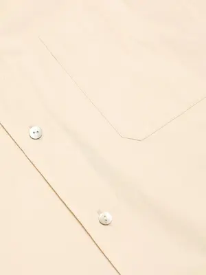 Vince Boxy Cotton Crop Shirt - Ecru