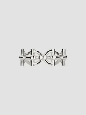 Gucci Staffa Sterling Stirrup Ring - Silver