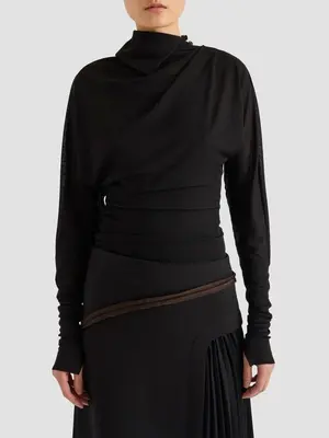 Proenza Schouler Golda Gauzy Jersey Top
