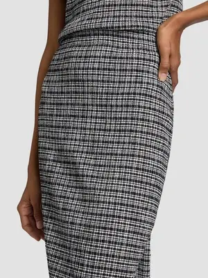 Vince Checked Pencil Midi-skirt - Eclipse Combo