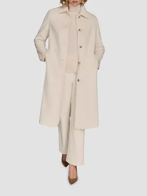 Donna Karan New York Faux-fur Single-breasted Coat